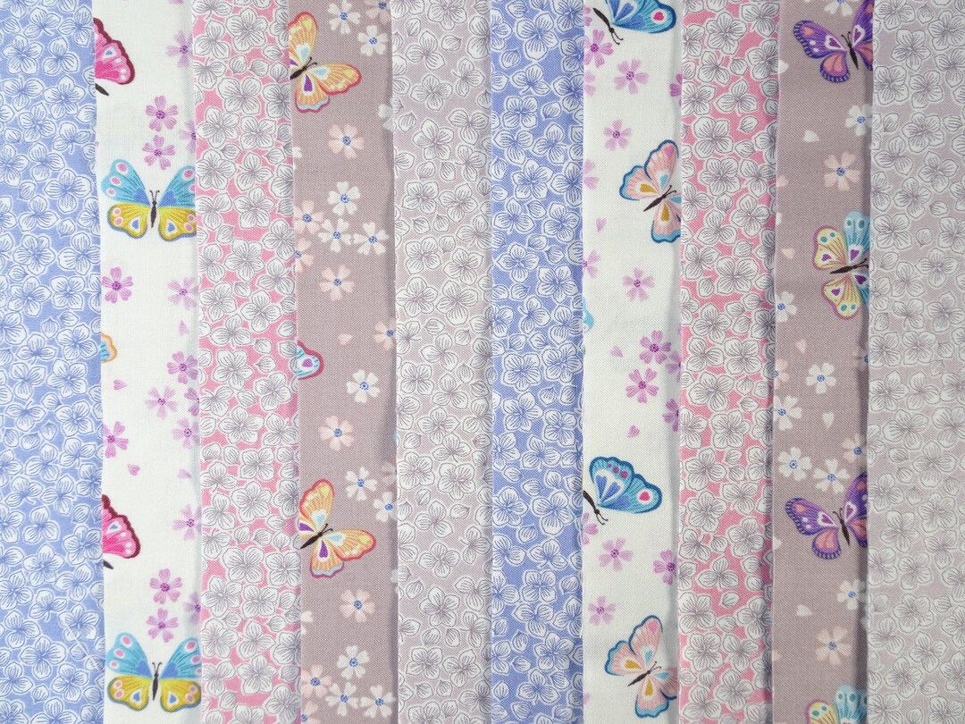 Butterfly Blooms 20 Jelly Roll Strips Cotton Patchwork Fabric X 22 Inch ...