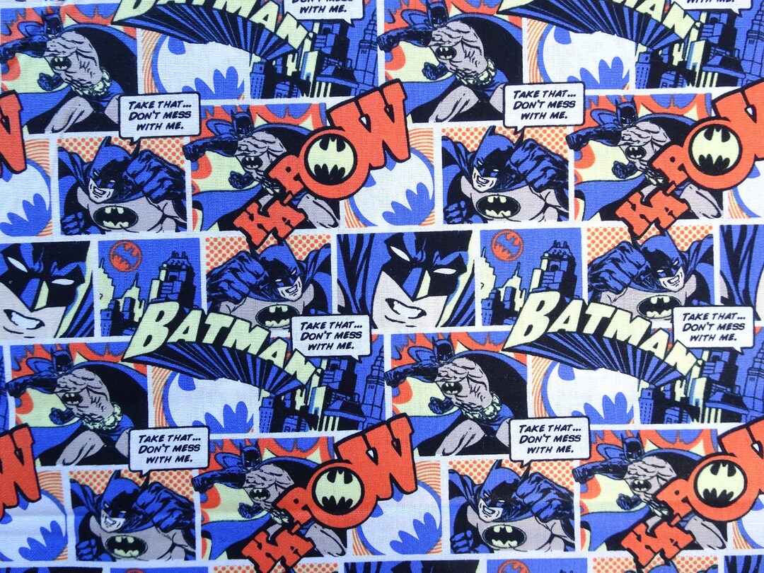 Batman Colour Pop Comics 100% Cotton Fat Quarter Half Metre or Metre ...