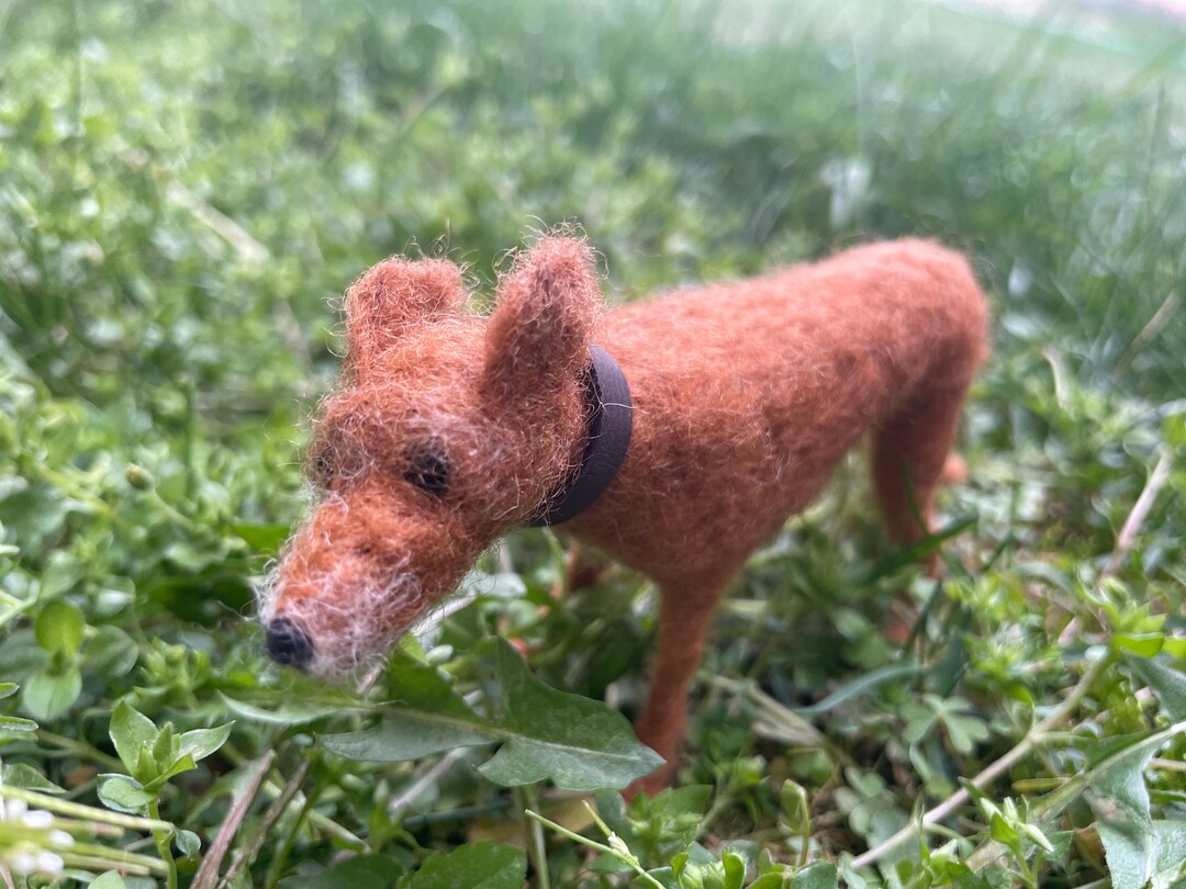 Needle Felted Greyhound, Felt Red Dog, Felted Brown Dog Figurine ...
