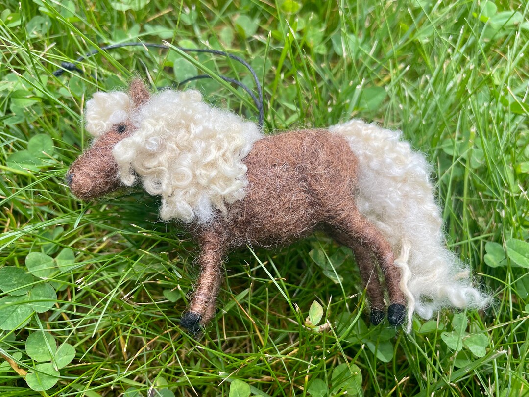 Needle Felted Pony, Felt Pony Ornament, Christmas Horse Decoration, Shetland Pony Holiday ...