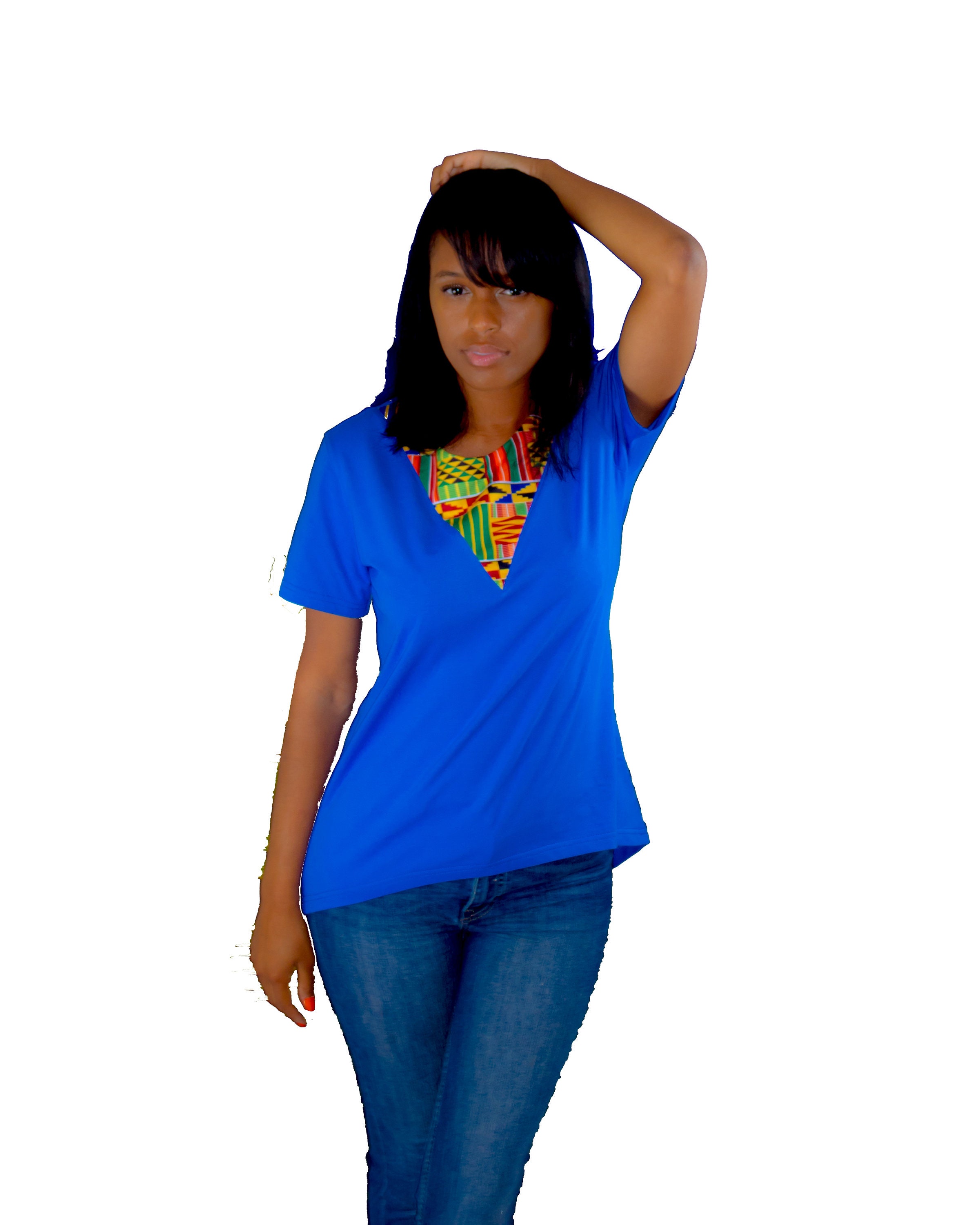 Women Oval Long Line T-shirt High Quality African Print / - Etsy