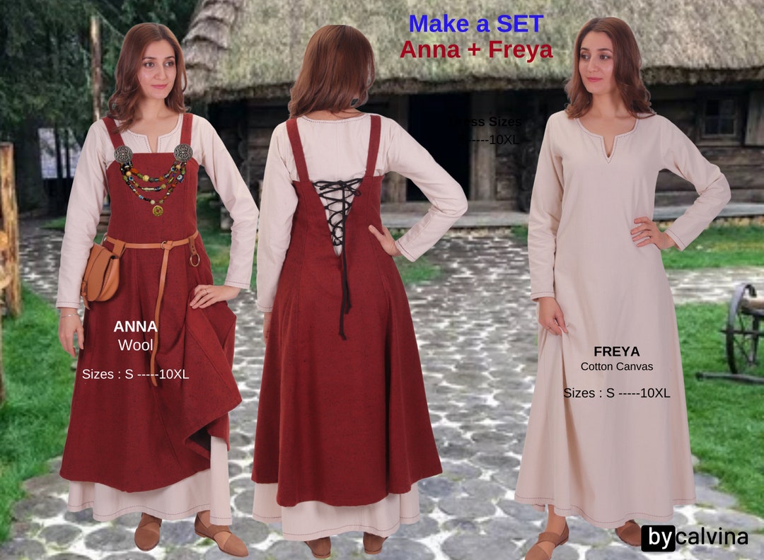 Bycalvina-anna Wool Medieval Viking Woollen Scandinavian Norse Over ...