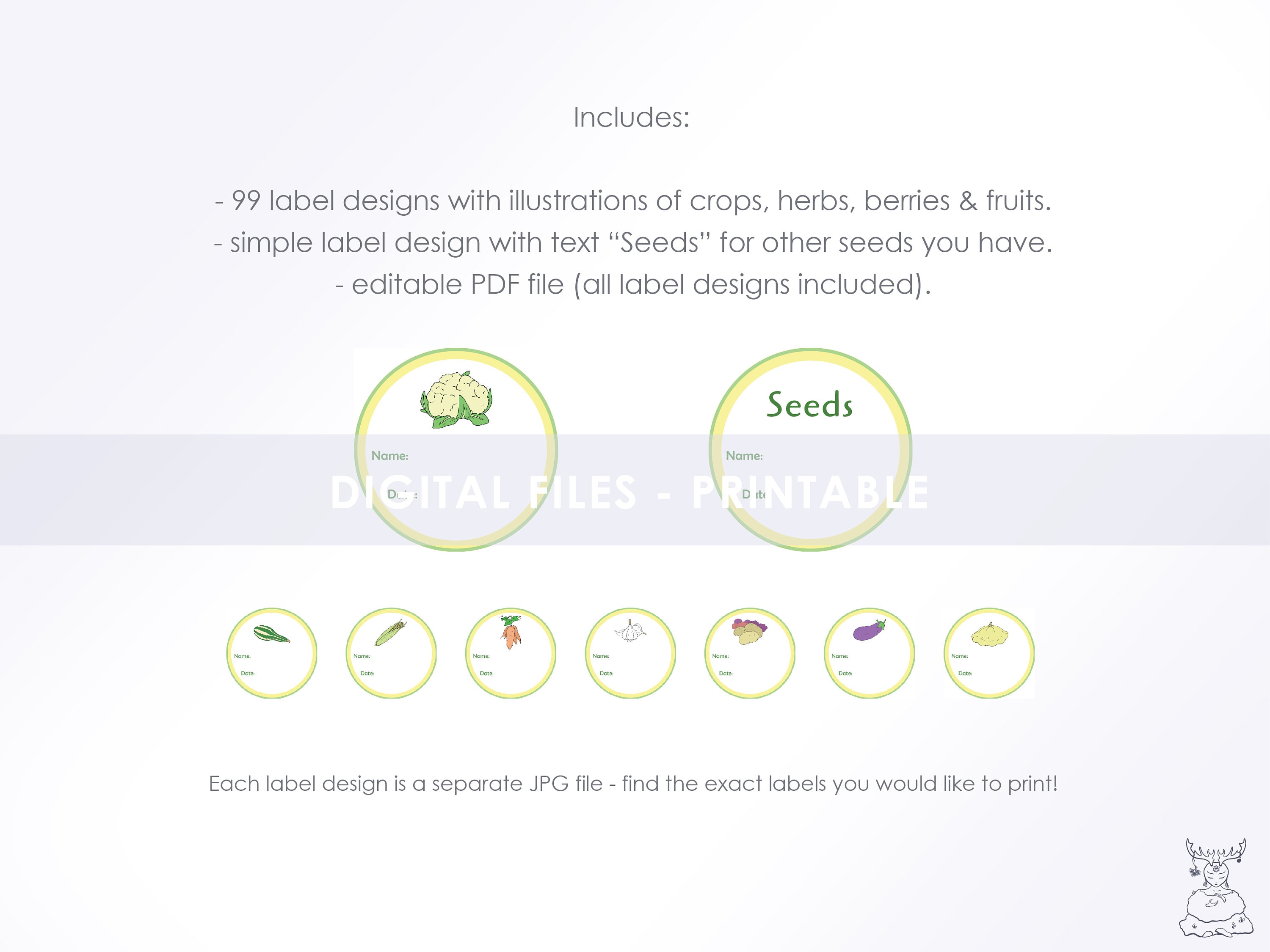 Printable Seed Label Design - Seed Label Stickers - Digital File ...