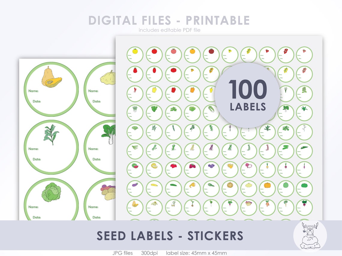 Seed Label Design - Sticker - Label Design for Gardeners - Digital File ...