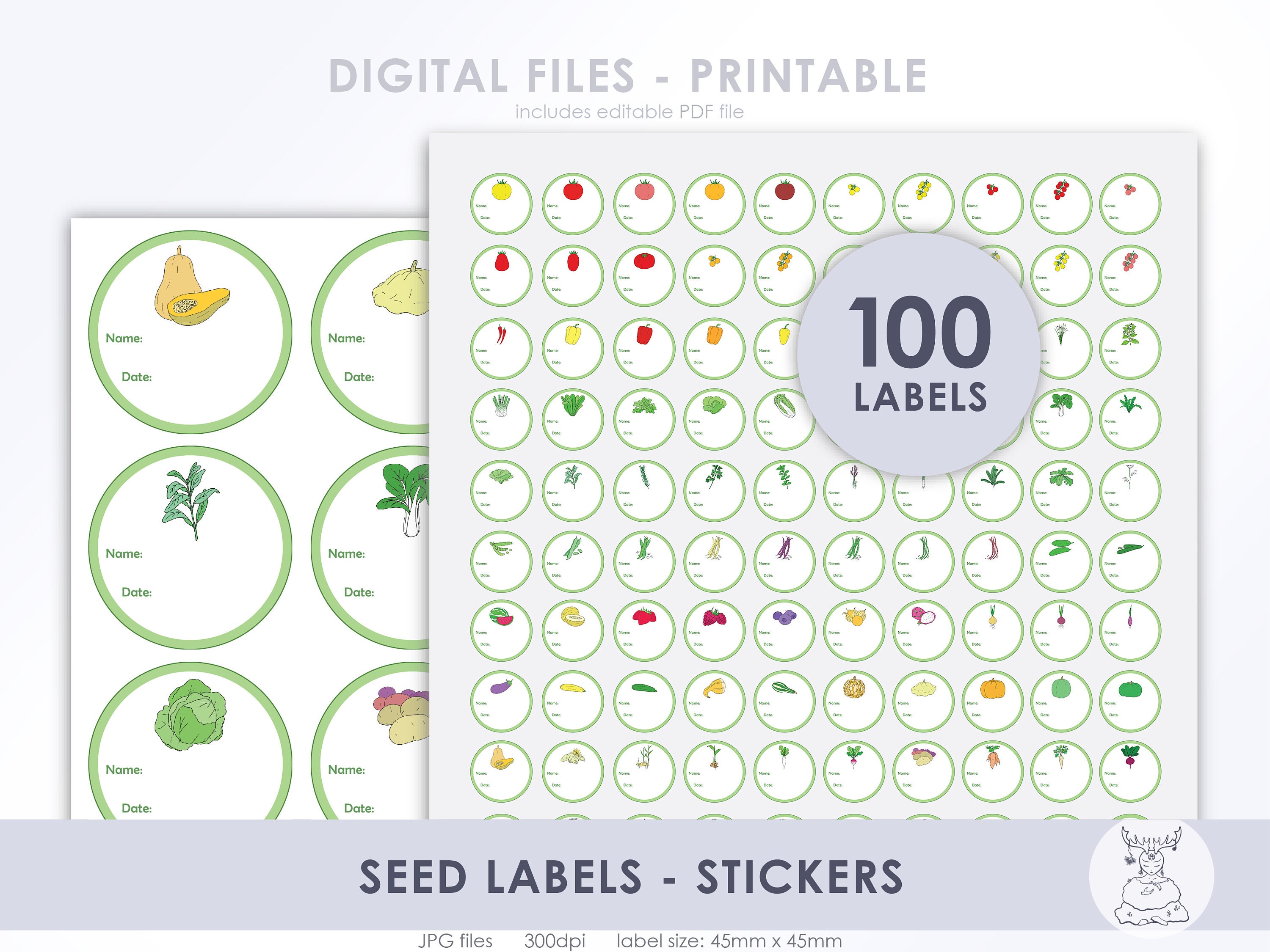 Seed Label Design - Sticker - Label Design for Gardeners - Digital File ...