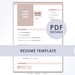 Resume Template - CV - Digital File - Editable PDF File - Instant ...