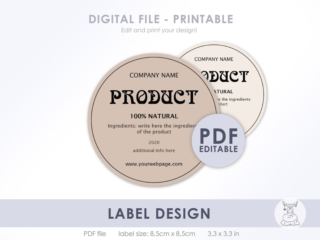 Label Design - Editable PDF File - Simple Label Design - Round Label ...