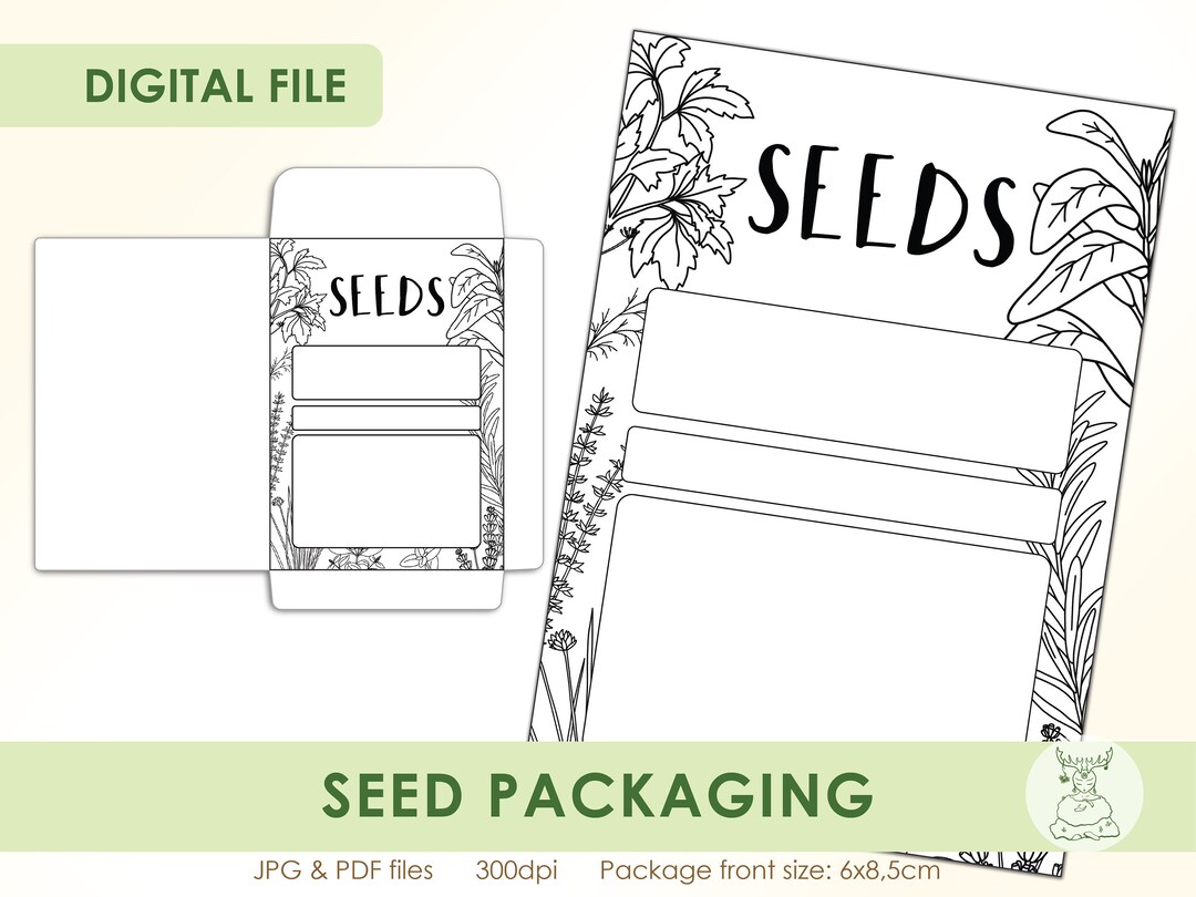 Printable Seed Package Design Herb Seed Package Decorative - Etsy