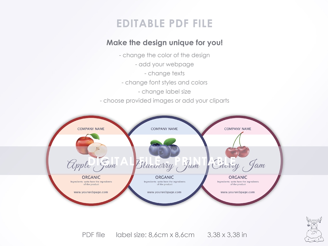 Jam Label Design - Editable Label Template - PDF - Digital File ...