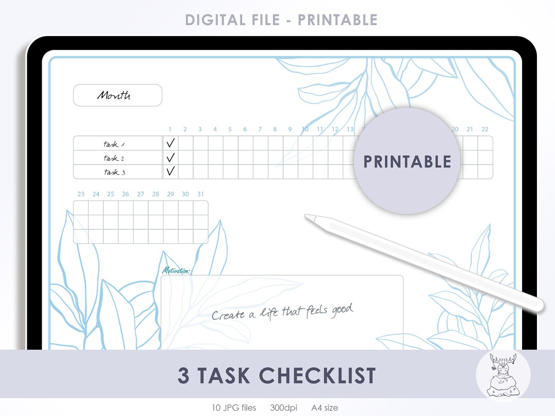 Tasks - 10 Color Options - Checklist - to Do List - Digital File ...