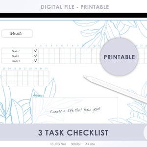 Tasks - 10 Color Options - Checklist - to Do List - Digital File ...