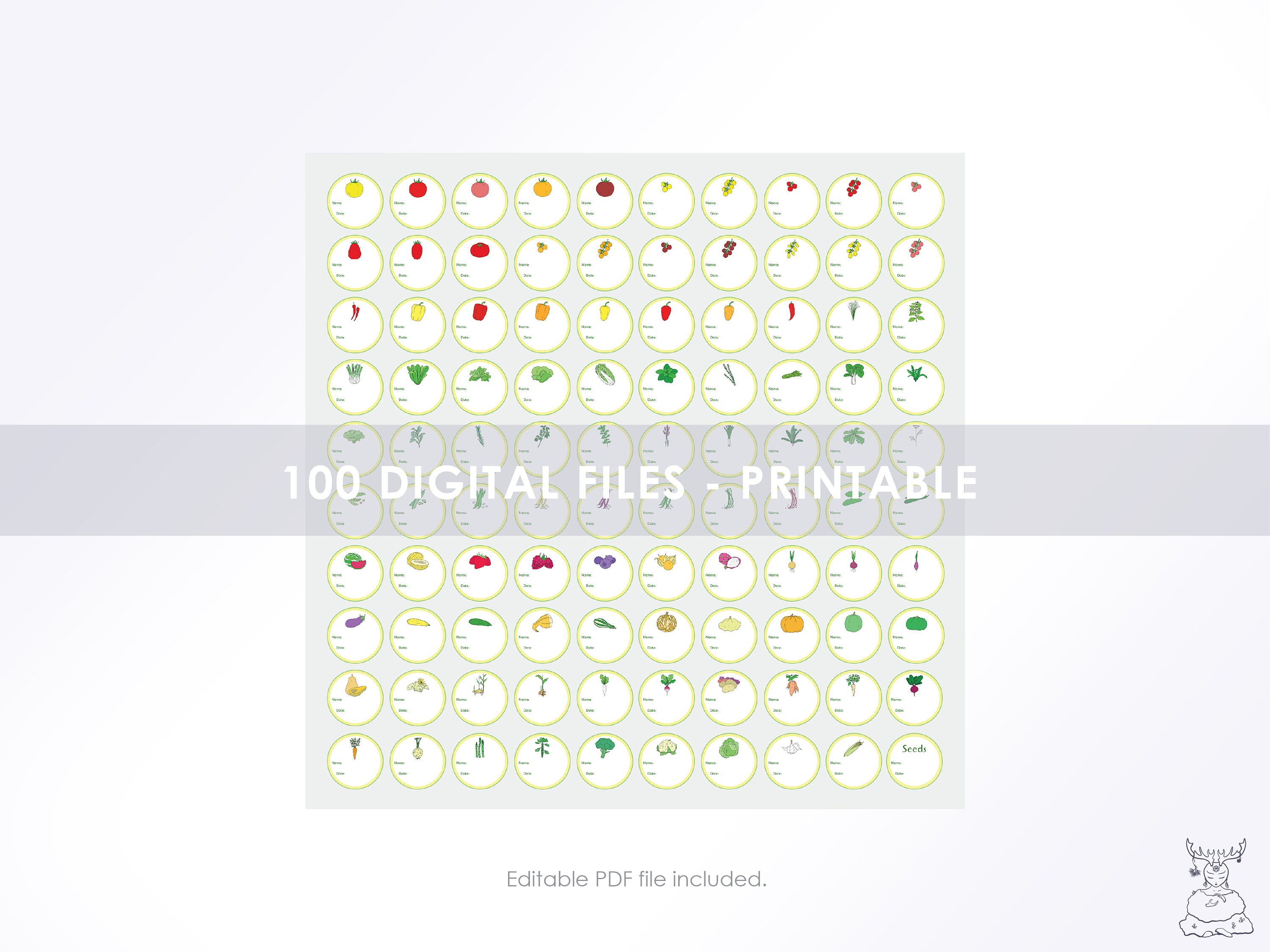 Printable Seed Label Design - Seed Label Stickers - Digital File ...