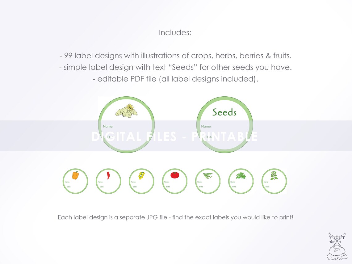Seed Label Design - Sticker - Label Design for Gardeners - Digital File ...