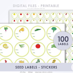 Printable Seed Label Design - Seed Label Stickers - Digital File ...