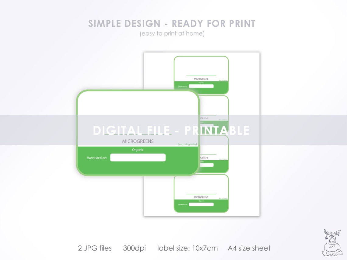 Microgreen Label - Editable Label Design - Printable JPG File - Digital ...