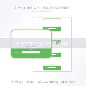 Microgreen Label - Editable Label Design - Printable JPG File - Digital ...