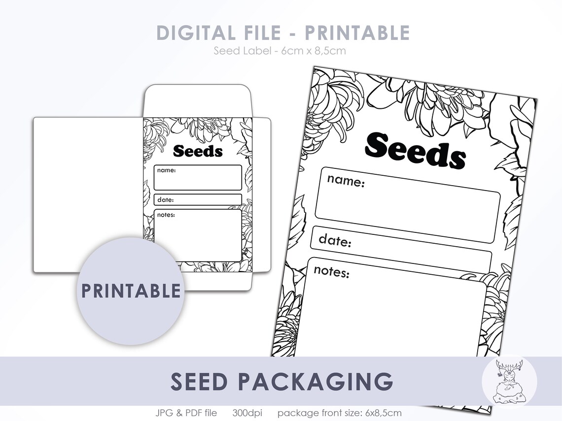 Printable Seed Package Design - Flower Seed Package - Decorative ...