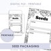 Printable Seed Package Design - Flower Seed Package - Decorative ...