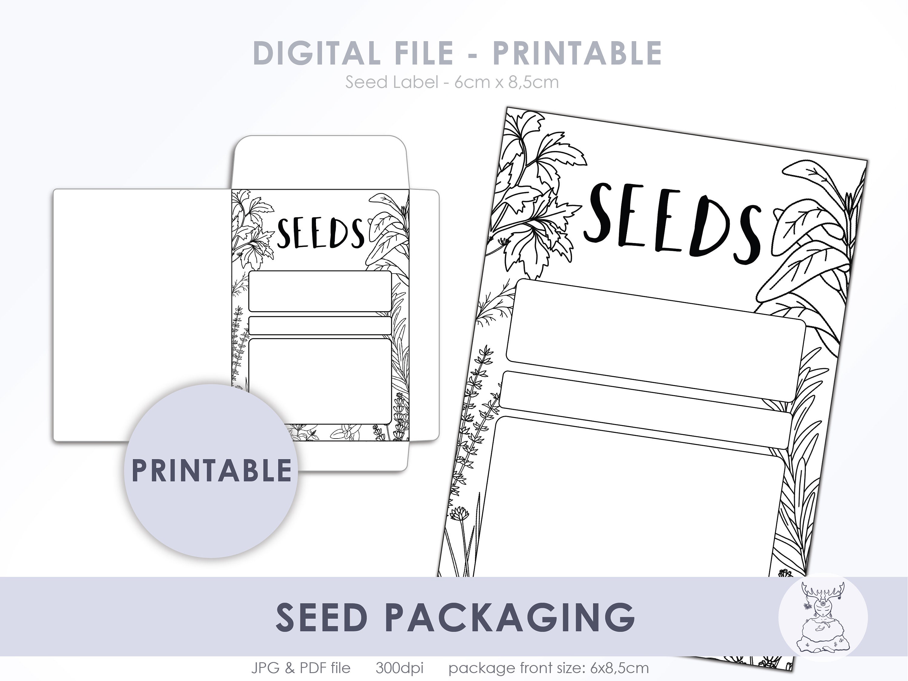 Printable Seed Package Design - Herb Seed Package - Decorative ...
