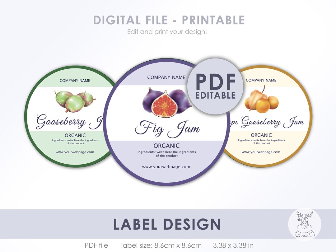 Jam Label Design - Editable Label Template - PDF - Digital File ...