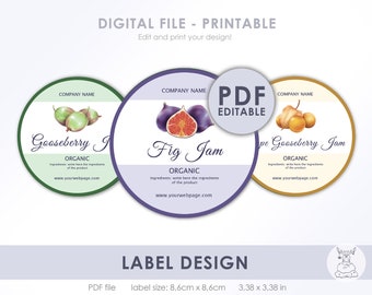 Editable Label Design - Editable PDF File - Digital File - Instant ...