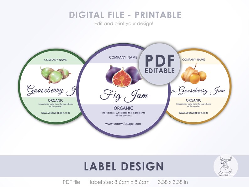 Jam Label Design - Editable Label Template - PDF - Digital File ...