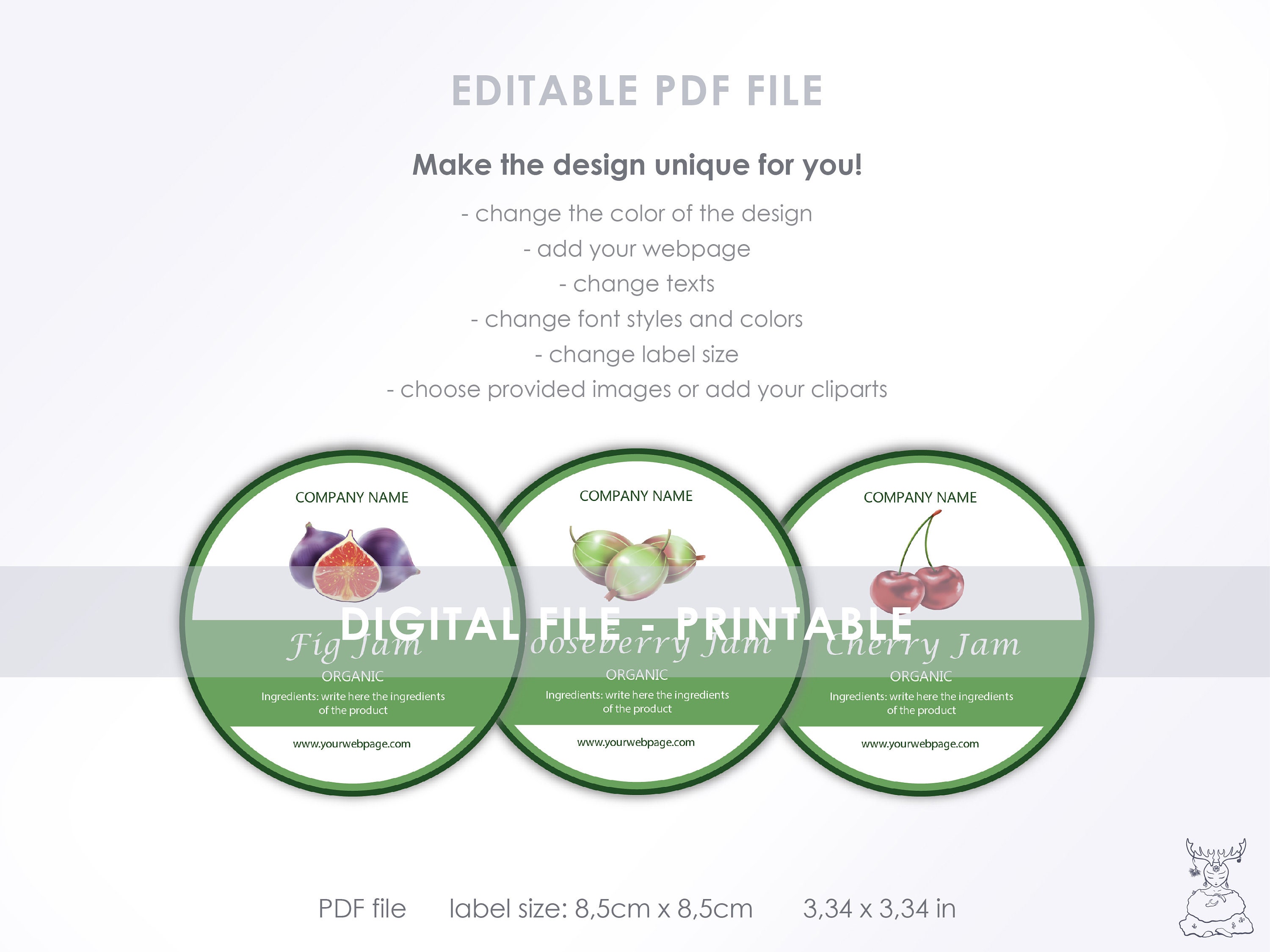 Label Design - Jam Label Design - Editable Label Design - PDF File - 20 ...