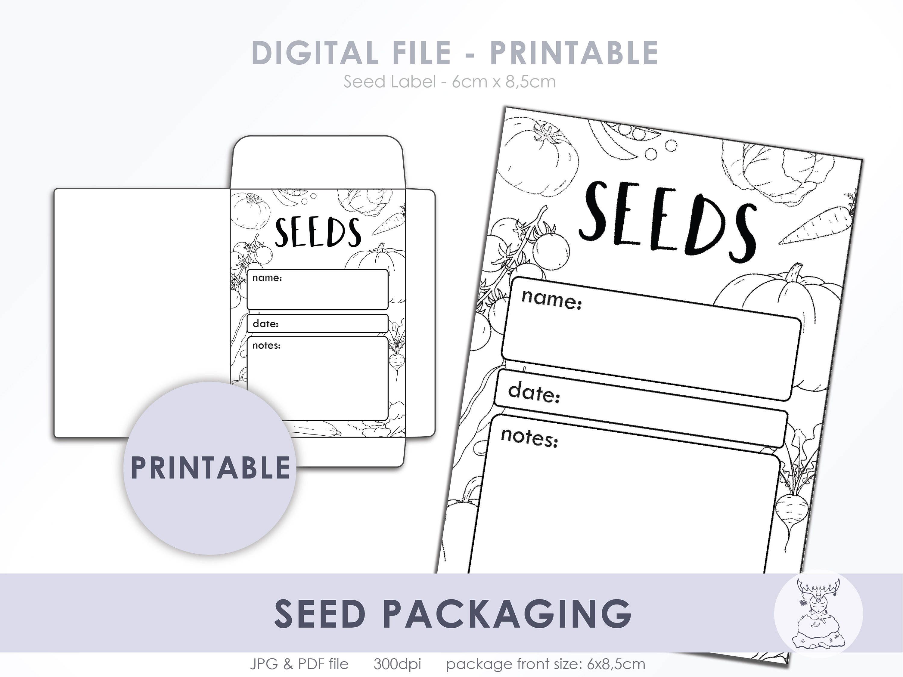 Printable Seed Package Design Vegetable Seed Package Decorative ...