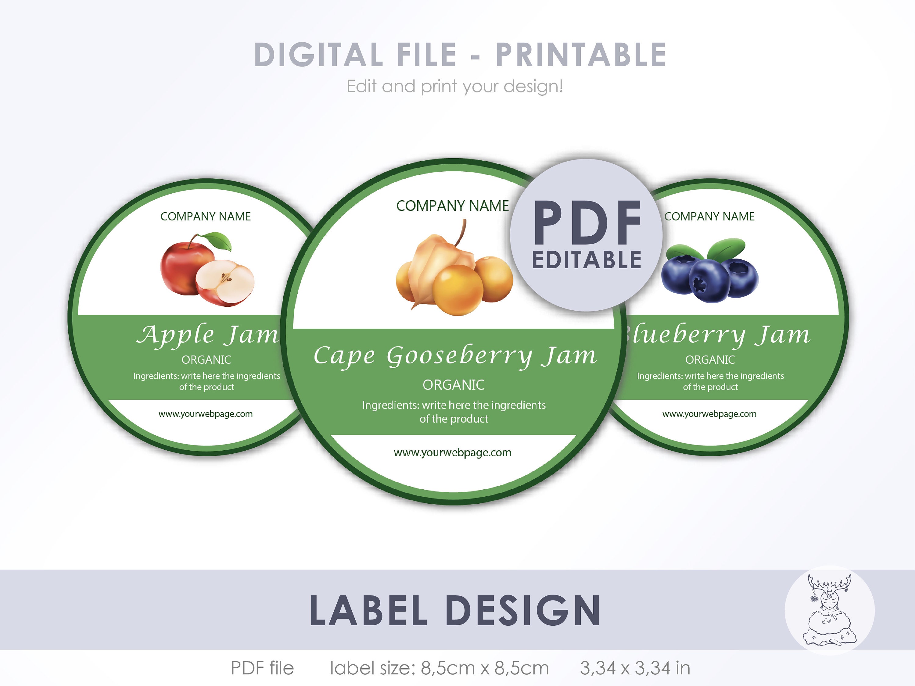 Label Design Jam Label Design Editable Label Design PDF File 20 ...