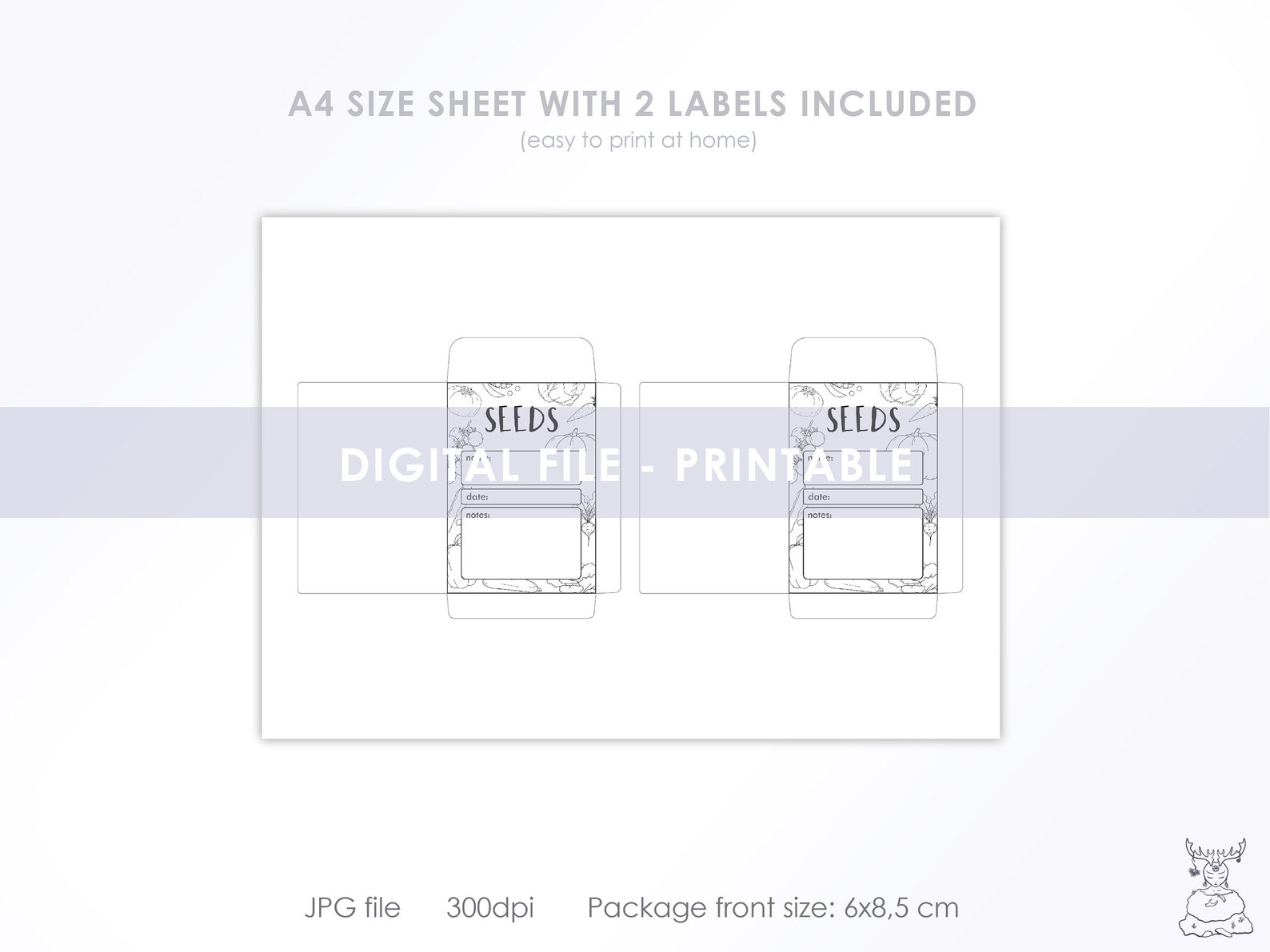 Printable Seed Package Design - Vegetable Seed Package - Decorative ...