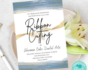 Ribbon Cutting Ceremony Invitation Template Grand Opening - Etsy