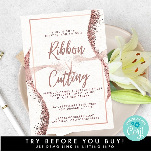 Ribbon Cutting Invitation - Etsy