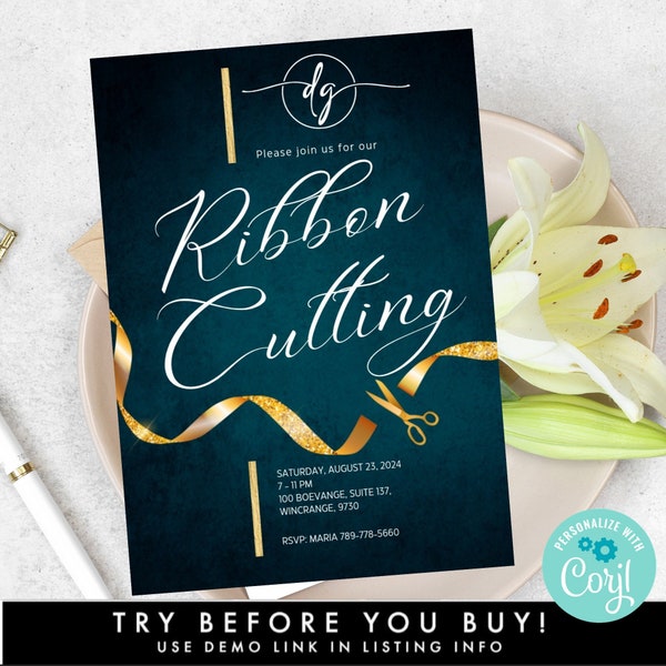 Ribbon Cutting Invitation - Etsy