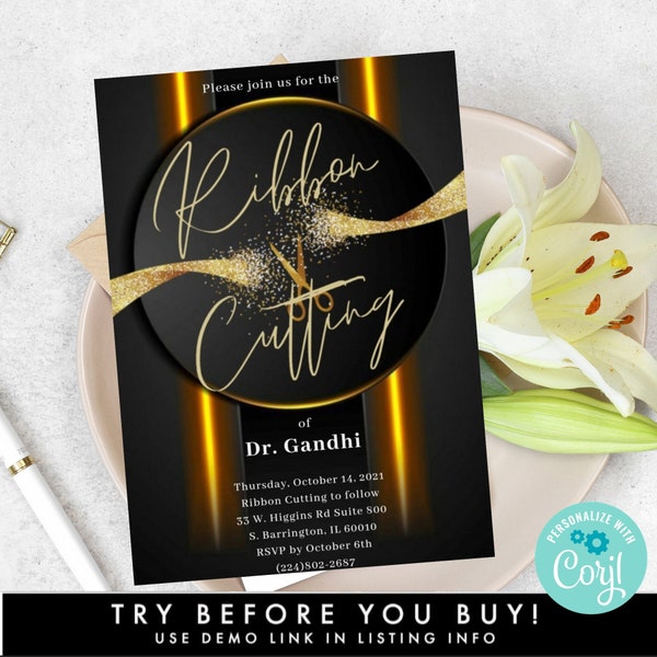 Ribbon Cutting Invitation - Etsy