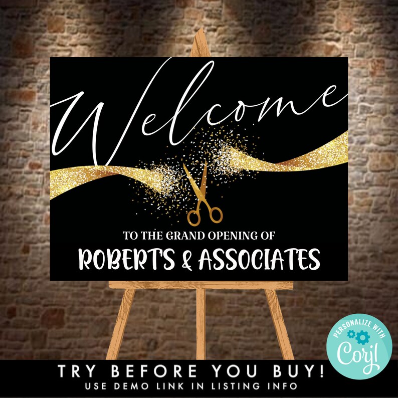 Grand Opening Welcome Sign Edit Yourself Template, Printable Sign 24x18 ...