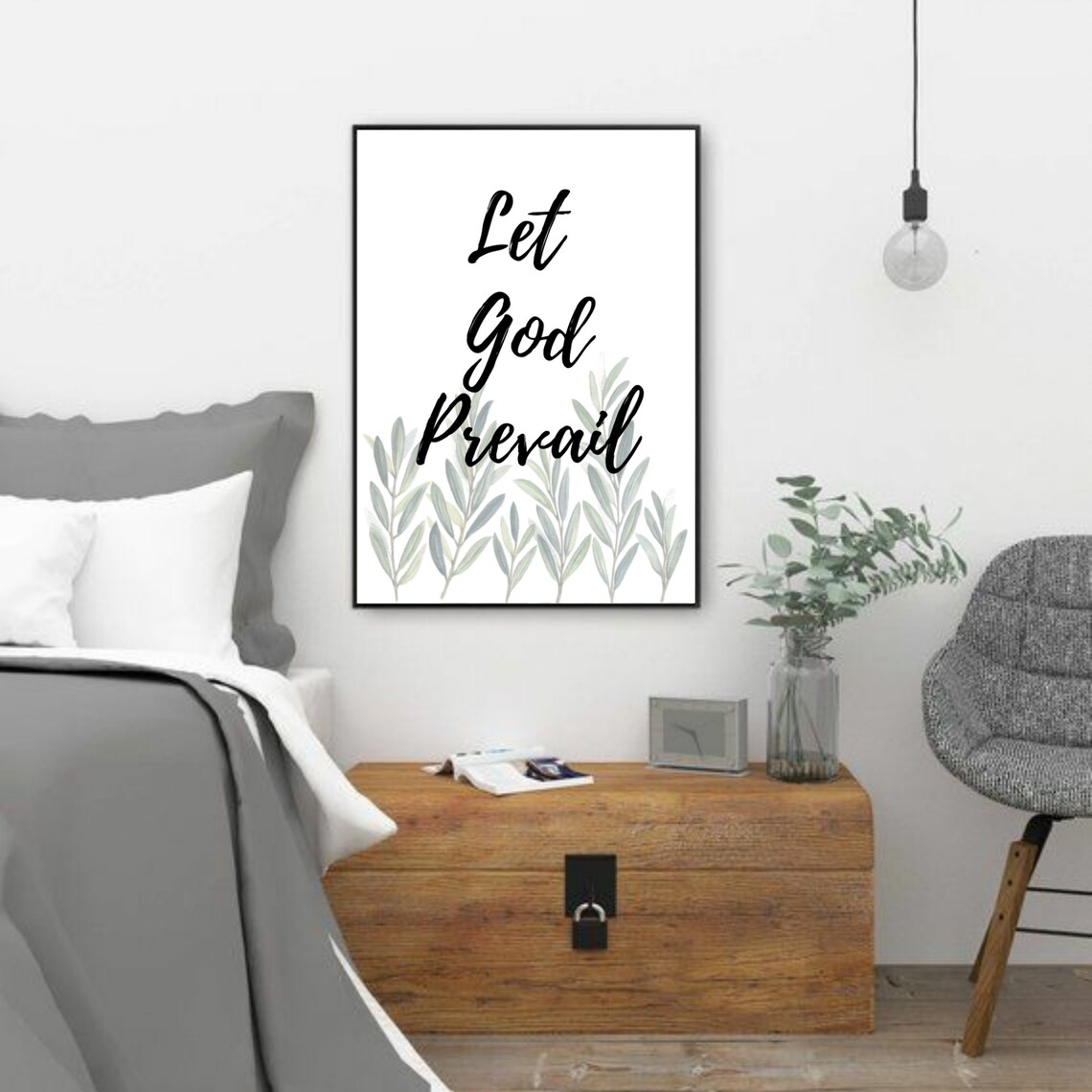 Let God Prevail Print, Hope Scripture Printable, Faith Bible Verse Wall ...