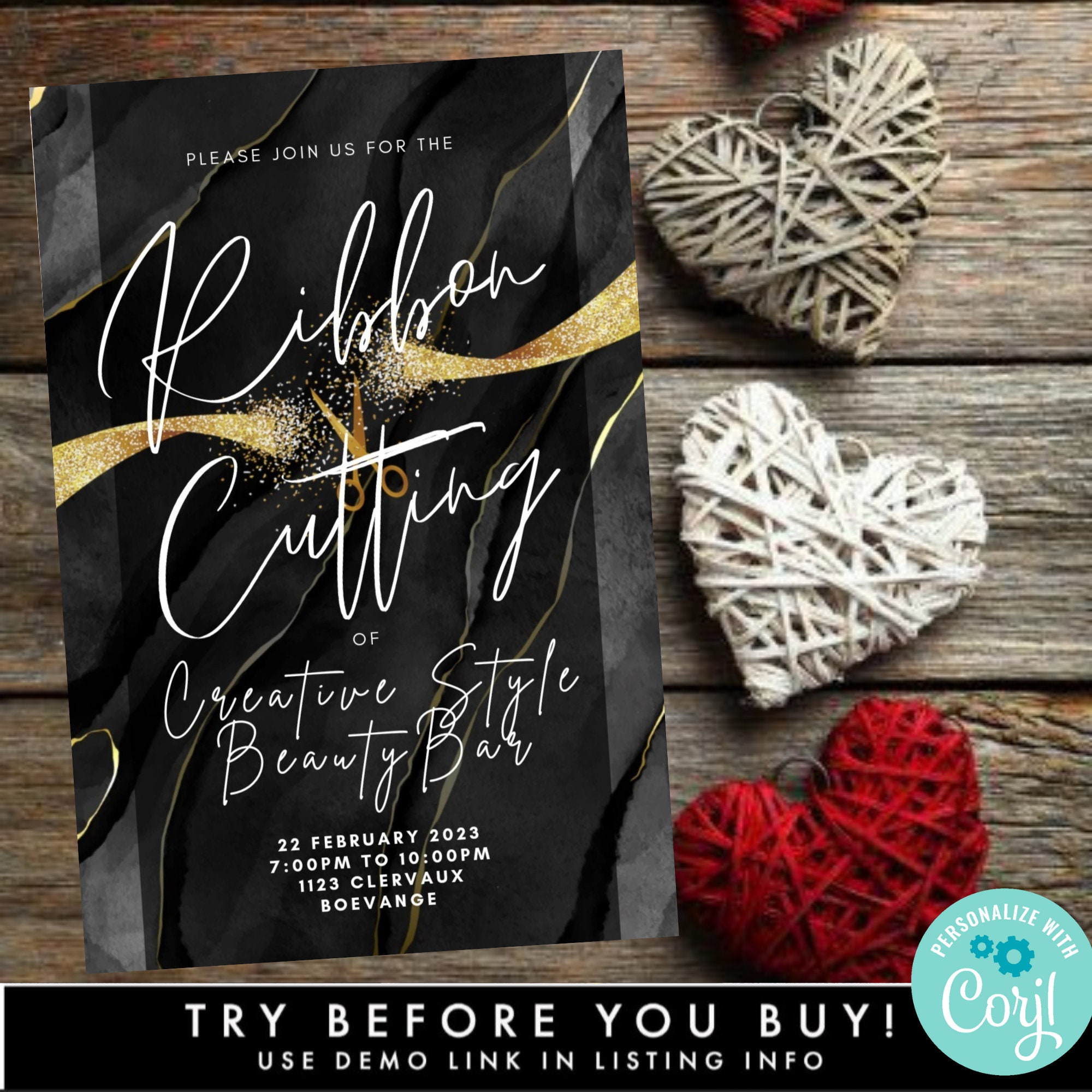 Electronic Ribbon Cutting Launch Party Invitation Template - Etsy