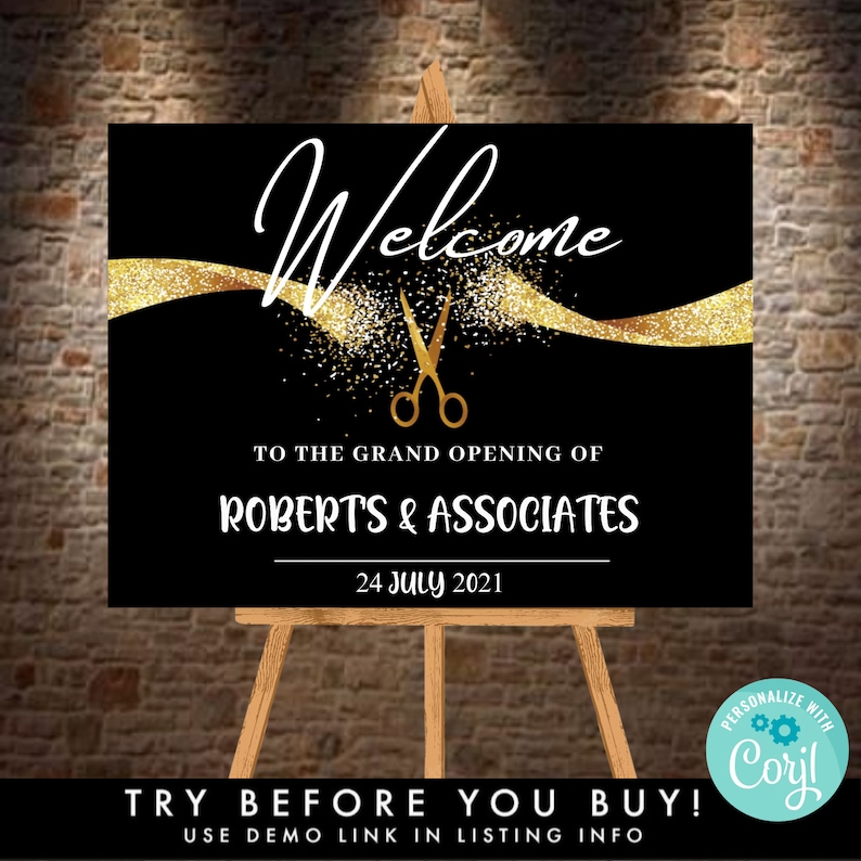 Grand Opening Welcome Sign Template, Printable Digital Download ...