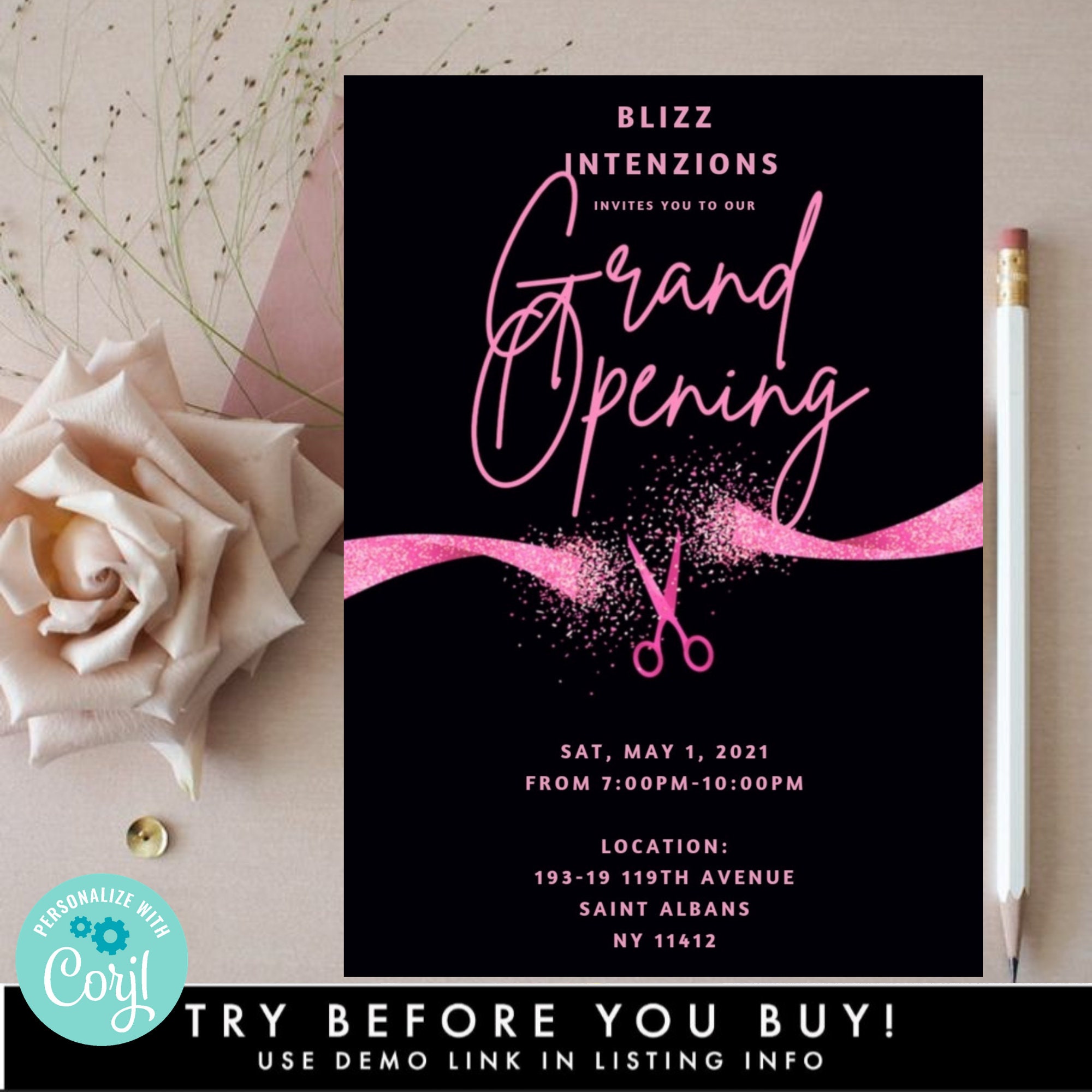 Electronic Grand Opening Launch Party Invitation Template, Paperless ...