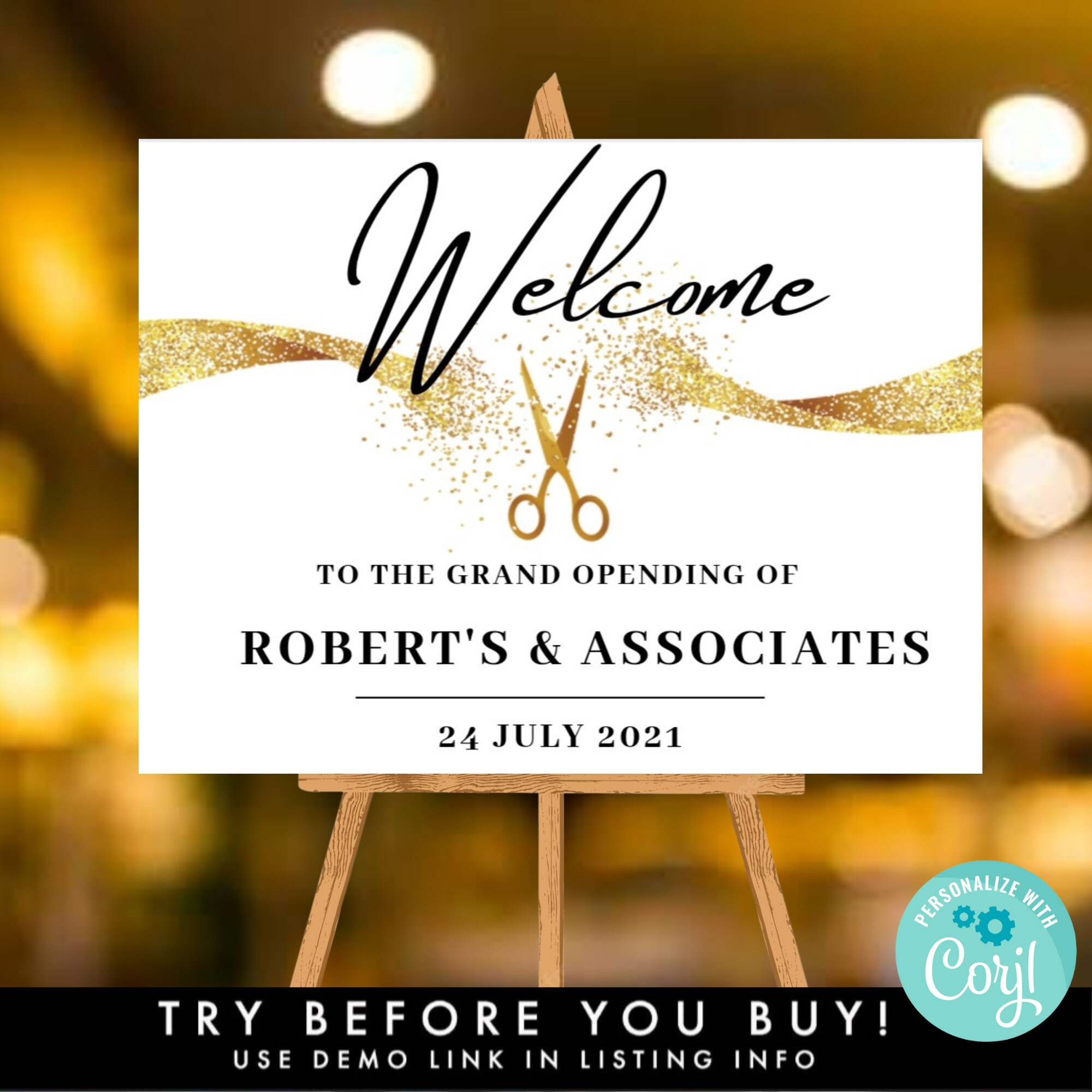 Grand Opening Welcome Sign Edit Yourself Template, Printable Sign 24x18 ...