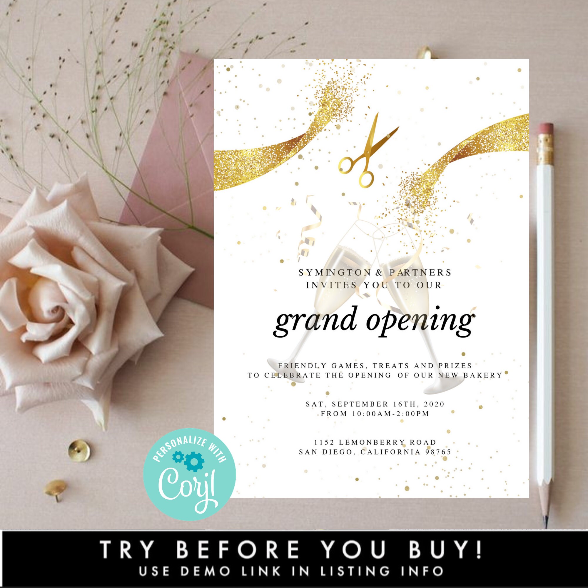 Electronic Grand Opening Launch Party Invitation Template, Social Media ...