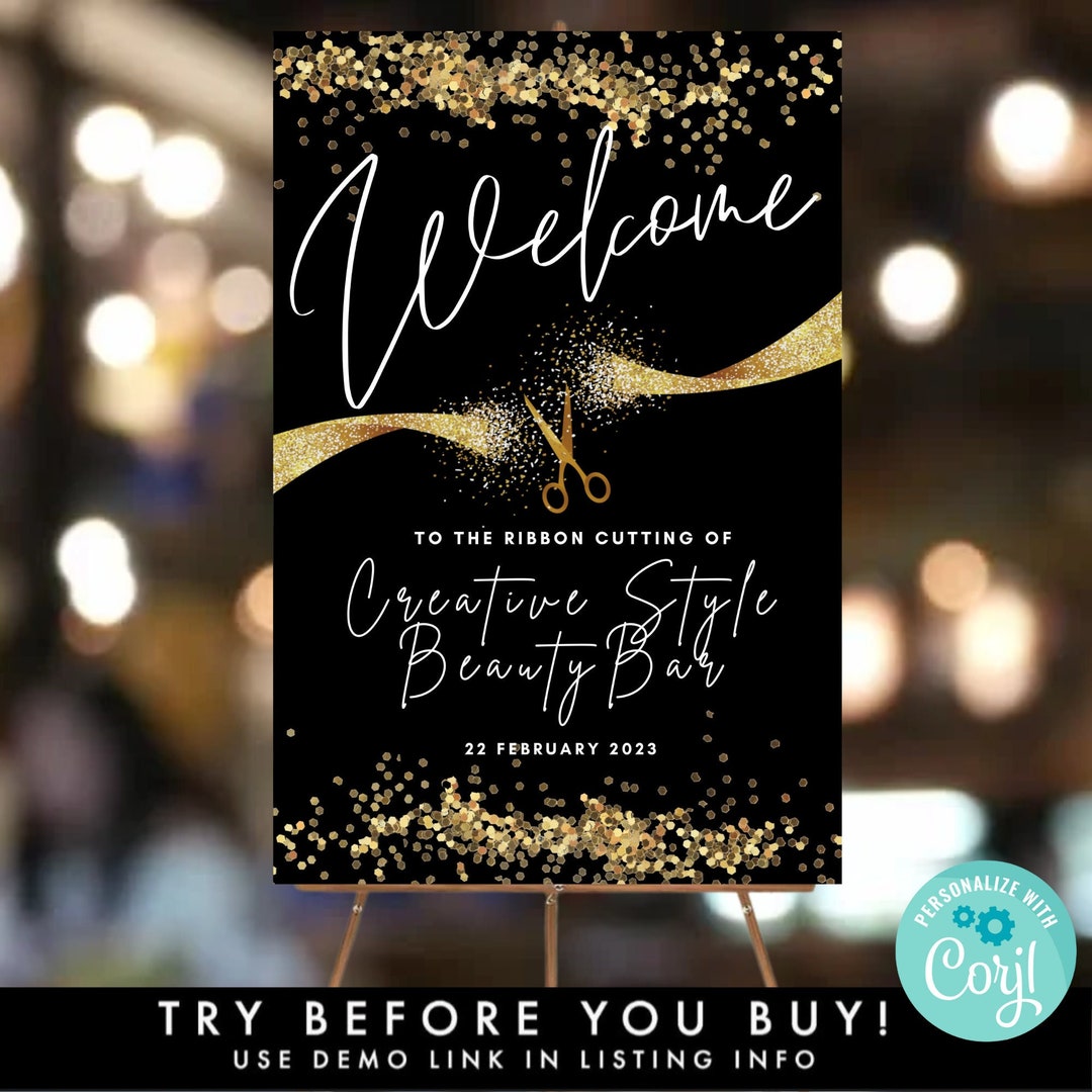 Ribbon Cutting Welcome Sign DIY Template Printable Sign 24X36 - Etsy