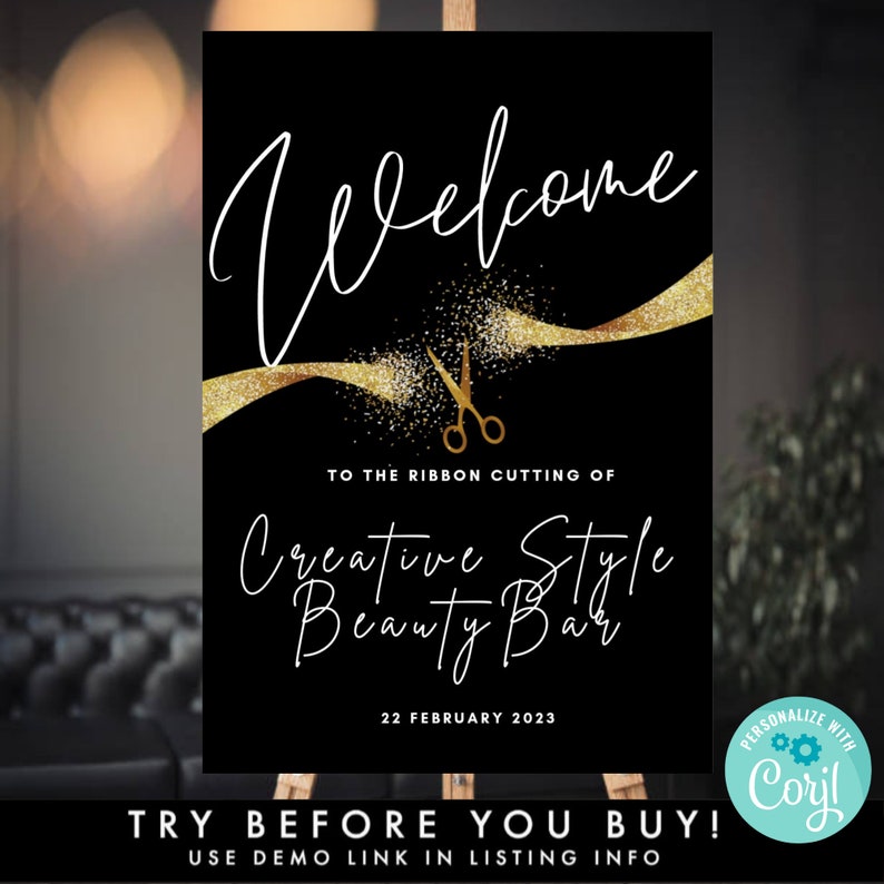 Grand Opening Welcome Sign Edit Yourself Template Printable - Etsy