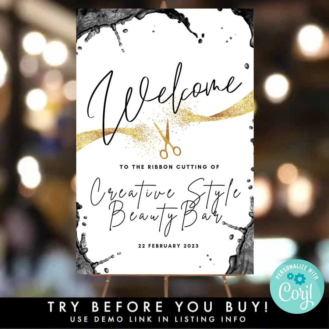 Grand Opening Welcome Sign Edit Yourself Template, Printable Sign 24X36 ...