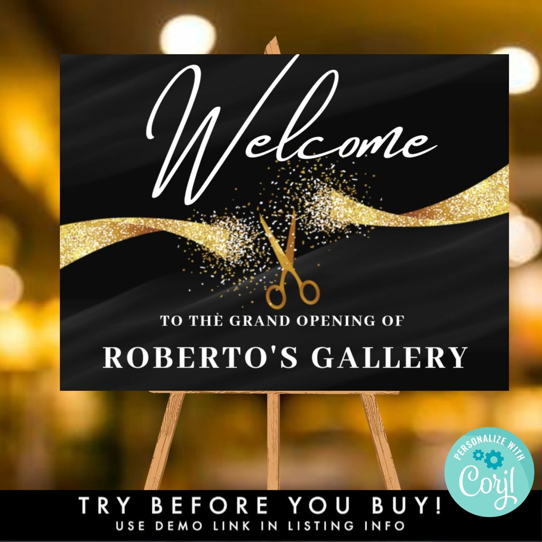Grand Opening Welcome Sign Template, Printable Digital Download ...