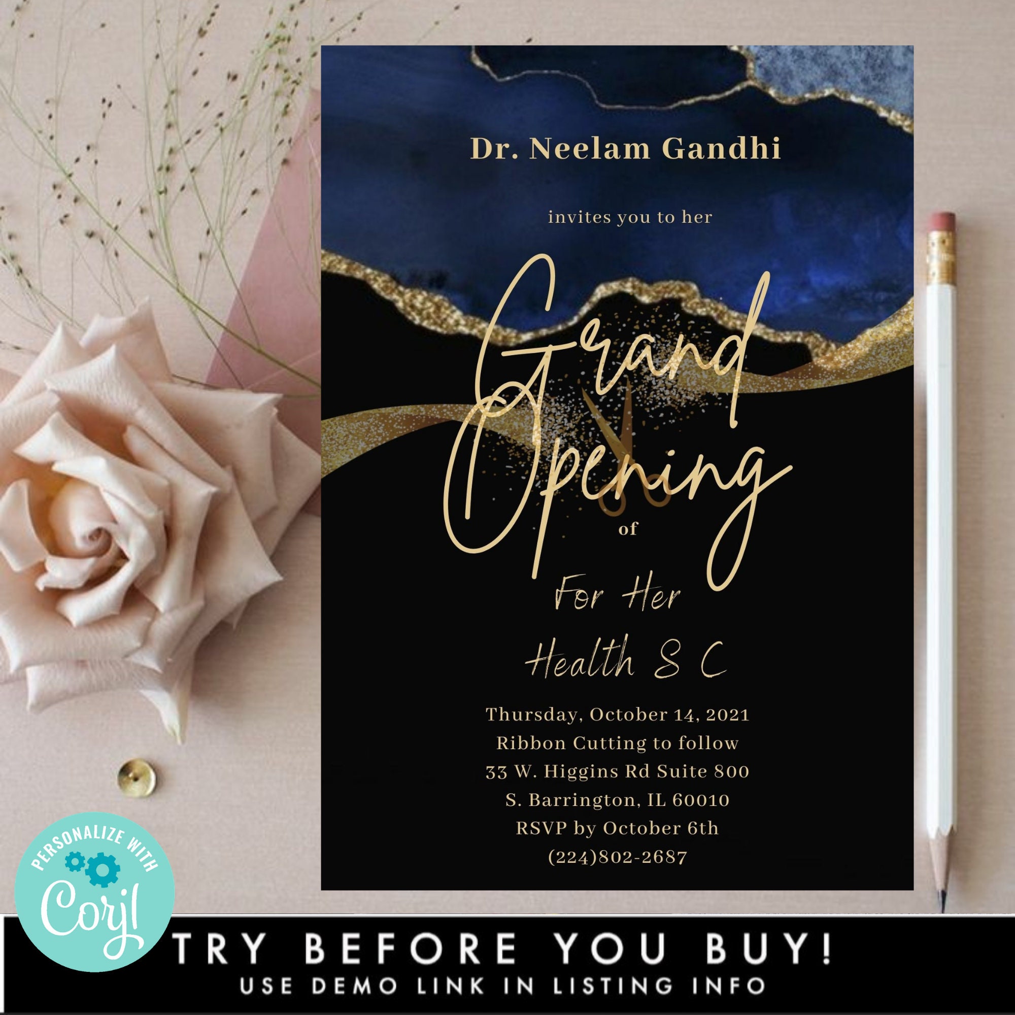 Electronic Grand Opening Launch Party Invitation Template, Digital ...