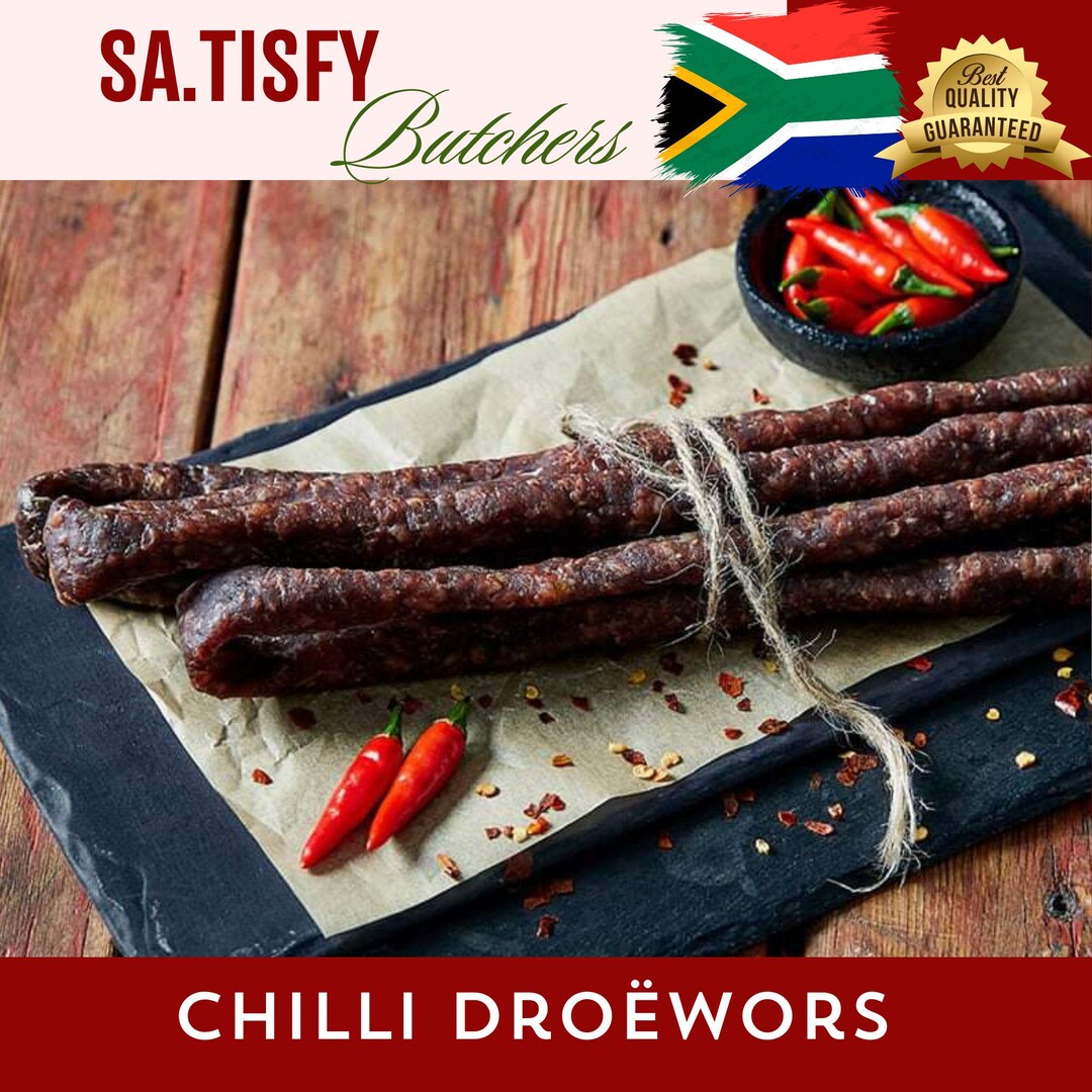 Chilli Droëwors 200g Bag South African Dry Wors Carnivore Treat Healthy ...