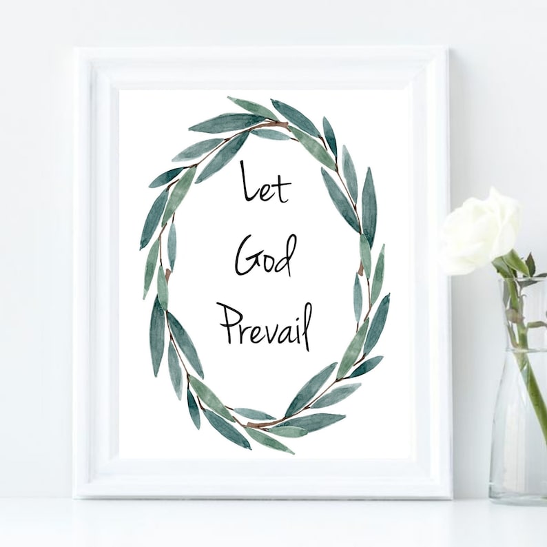 Let God Prevail Print, Hope Scripture Printable, Faith Bible Verse Wall ...