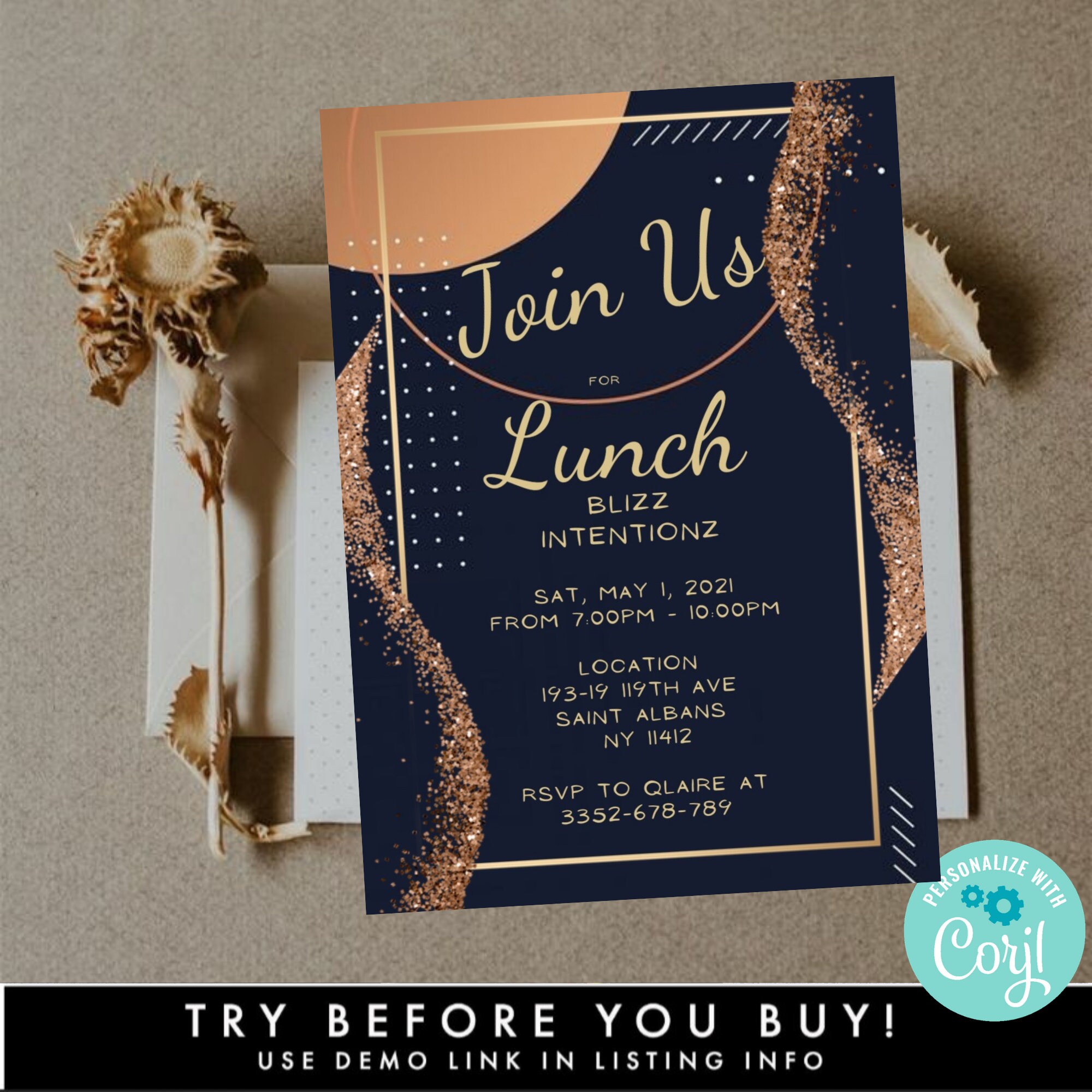 Electronic JOIN US Party Invitation Template, Editable Blank Special ...