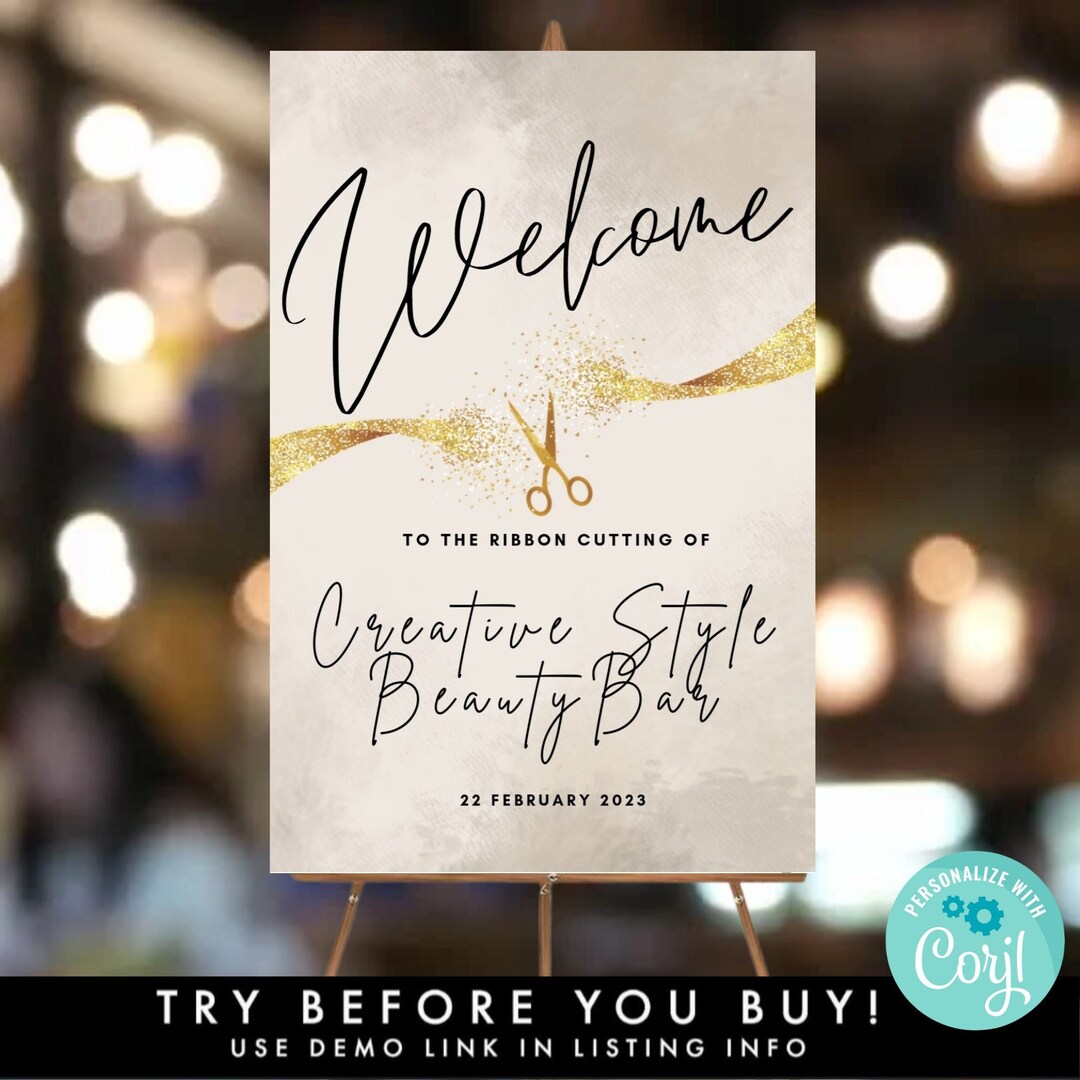 Grand Opening Welcome Sign Edit Yourself Template, Printable Sign 24X36 ...